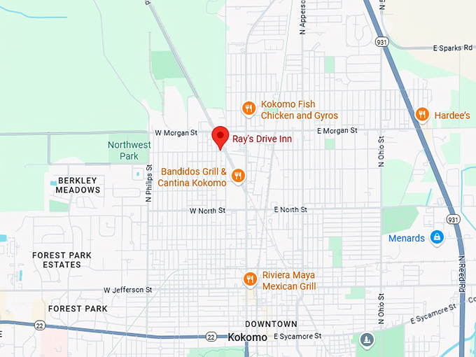 16. ray's drive inn map