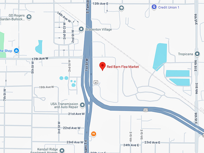 16. red barn flea market map