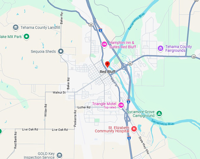 red bluff map