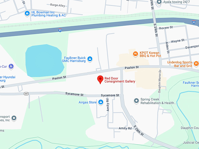 16. red door consignment gallery map