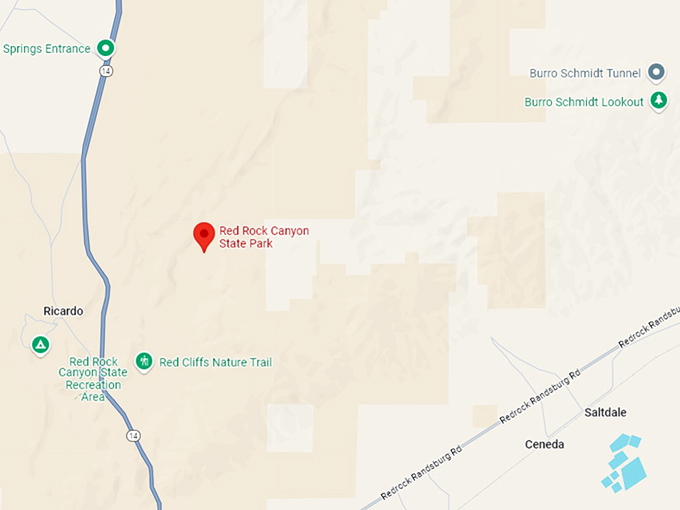 red rock canyon state park map