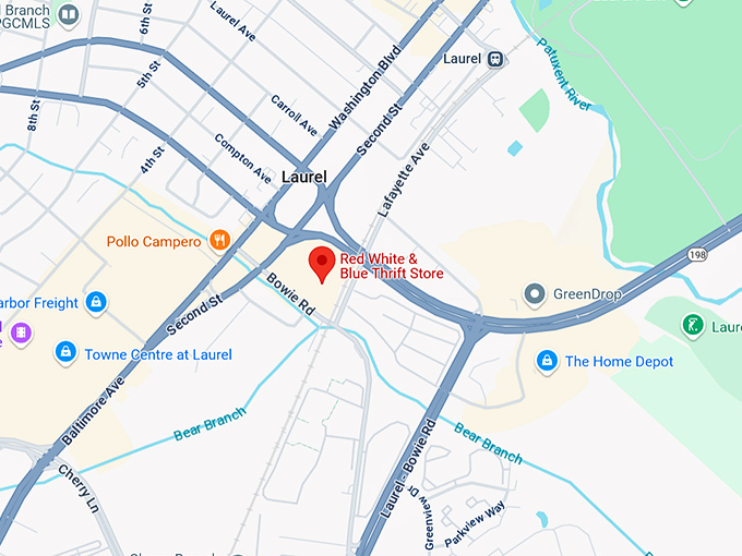 16. red white & blue thrift store map