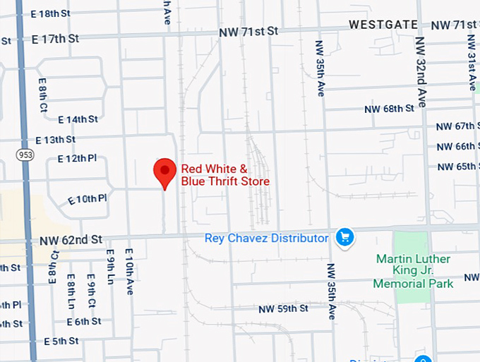 16. red white & blue thrift store map