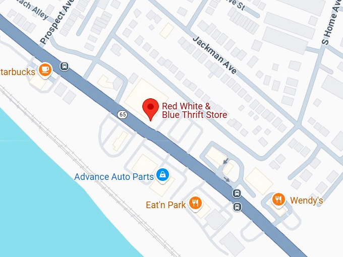 16. red white & blue thrift store map