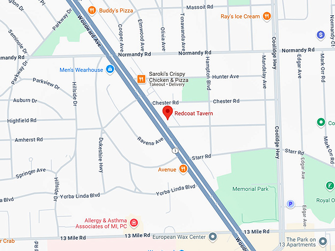 16. redcoat tavern map