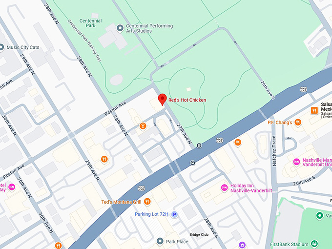 16. red's hot chicken map