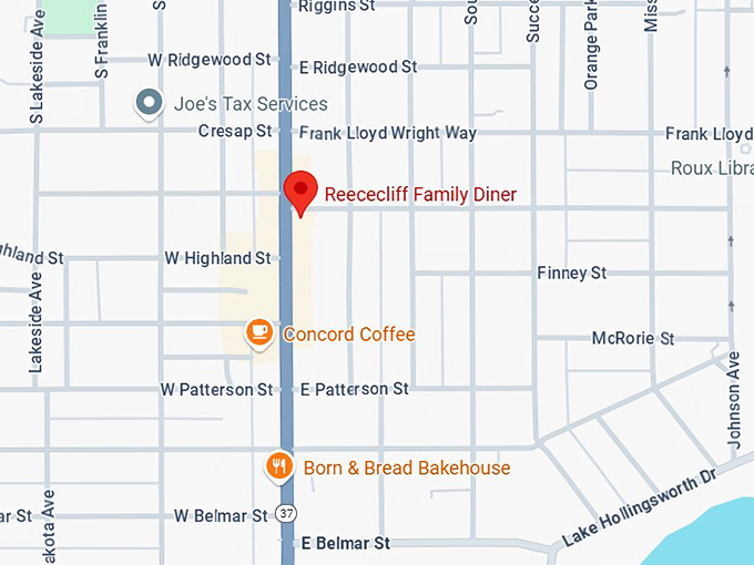 16. reececliff family diner map