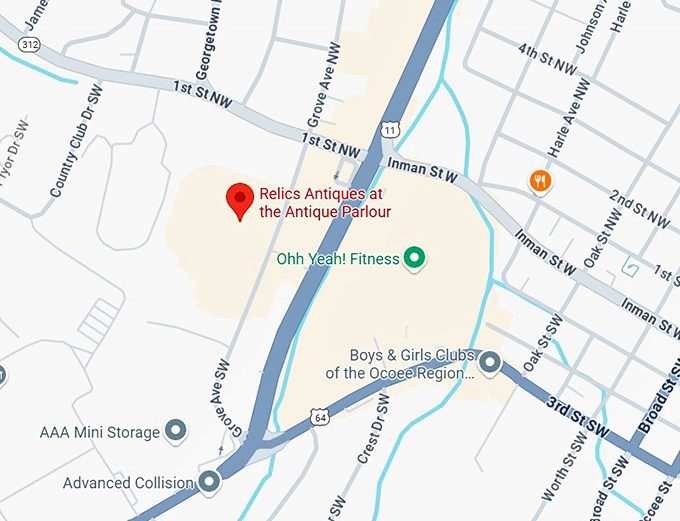 16. relics antiques & vintage map