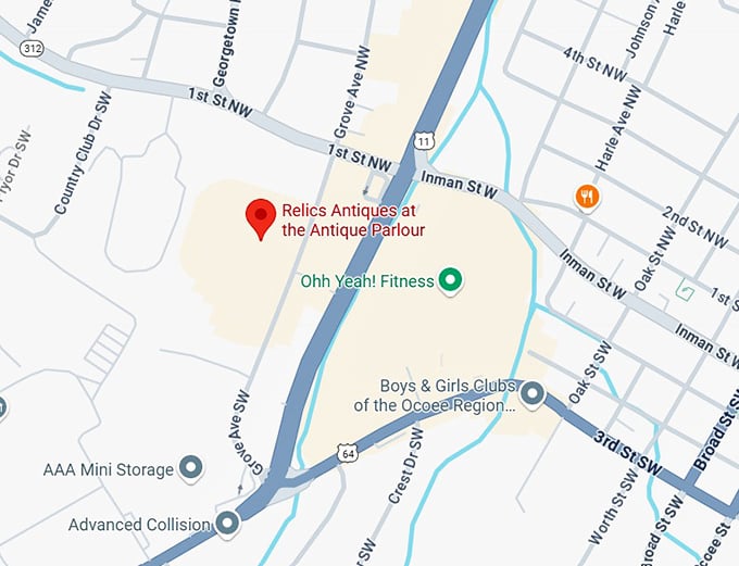 16. relics antiques & vintage map