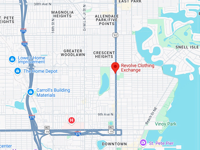 16. revolve clothing exchange map