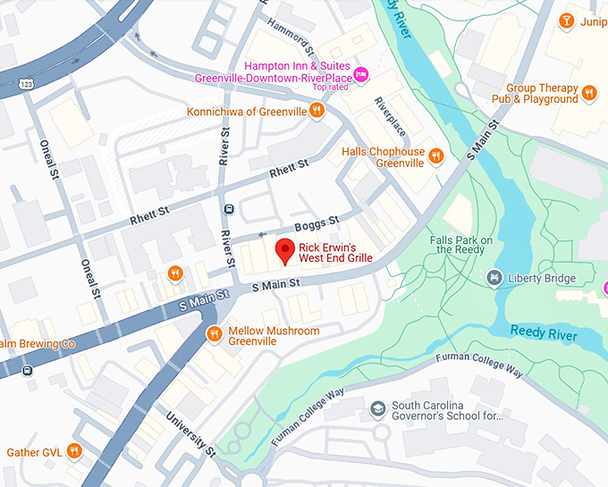 16. rick erwin's west end grille map