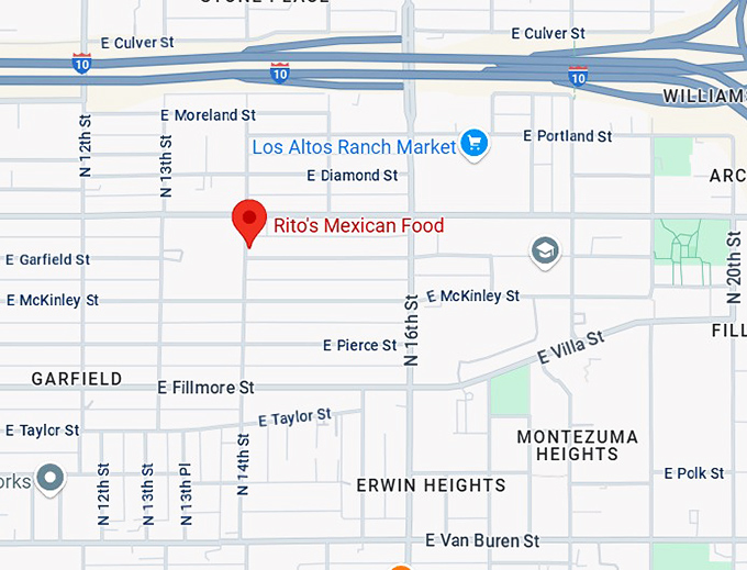 16. rito's mexican food map