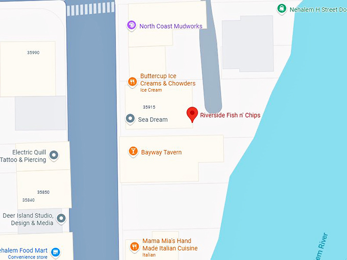 16. riverside fish n' chips map