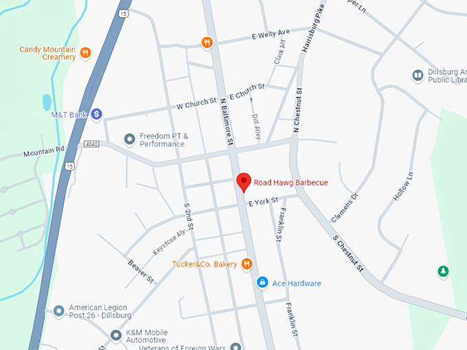 16. road hawg barbecue map