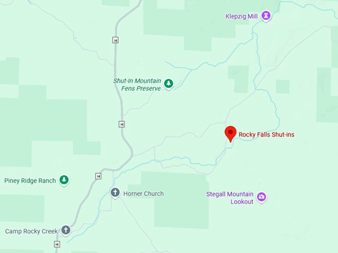 16. rocky falls shut ins map