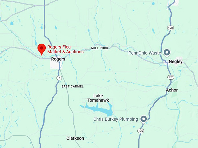 16. rogers flea market & auctions map