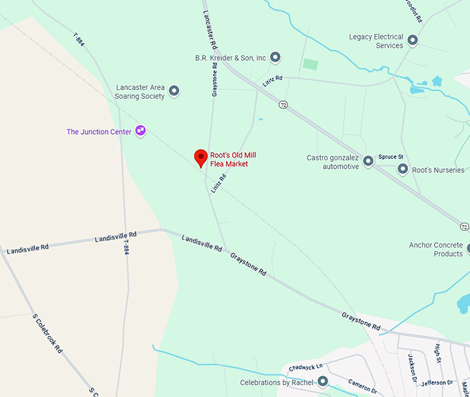 16. root's old mill flea market map