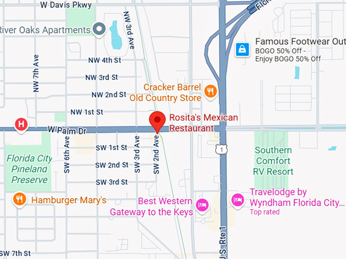 rosita's mexican restaurant map