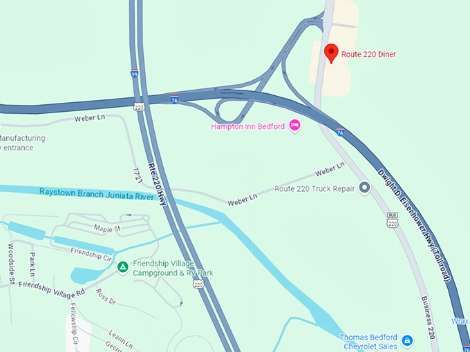 16. route 220 diner map