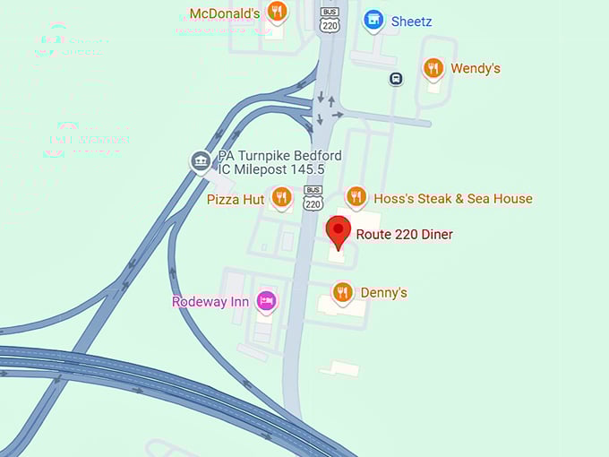 16. route 220 diner map
