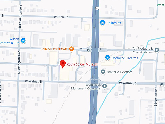 16. route 66 car museum map