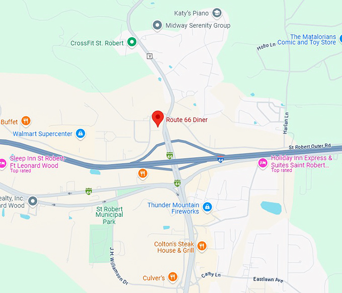 16. route 66 diner map