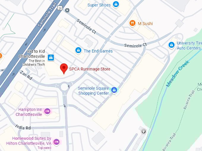 16. spca rummage store map