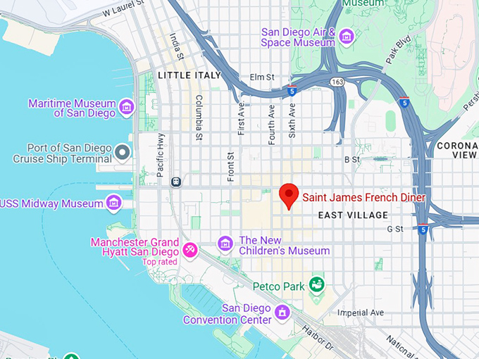 16. saint james french diner map