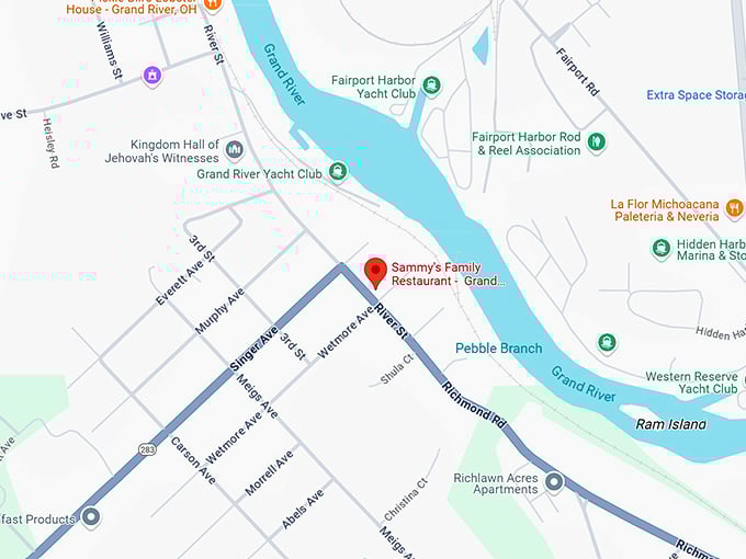 16. sammy's family restaurant grand river, oh map