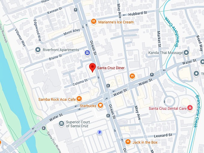 16. santa cruz diner map