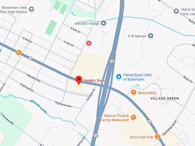 16. saville's diner map