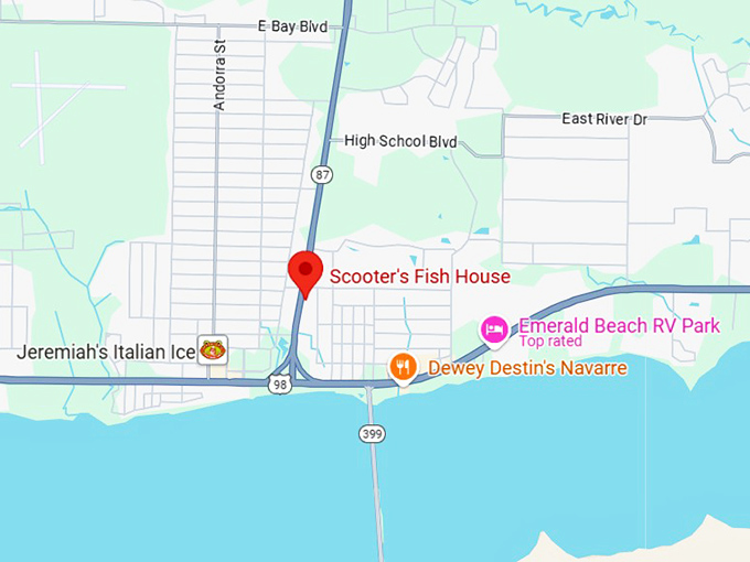 16. scooter's fish house map