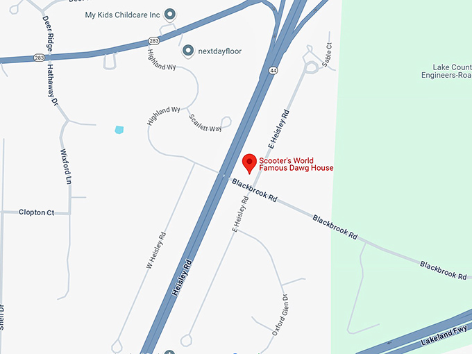 16. scooter's world famous dawg house map