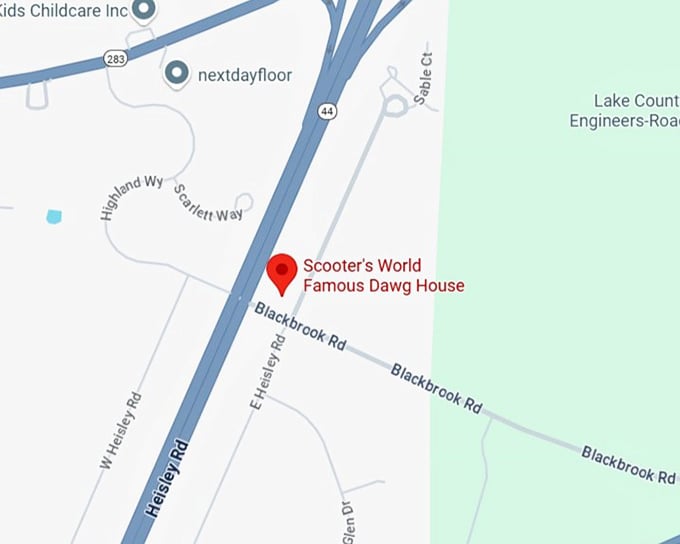 16. scooter's world famous dawg house map