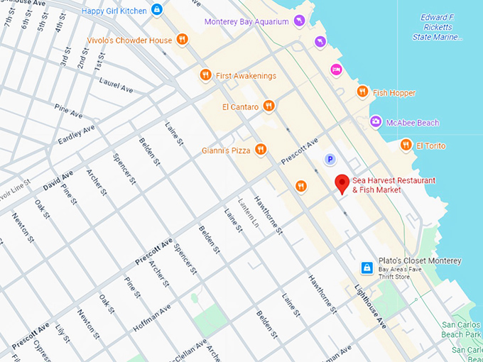 16. sea harvest restaurant & fish market map