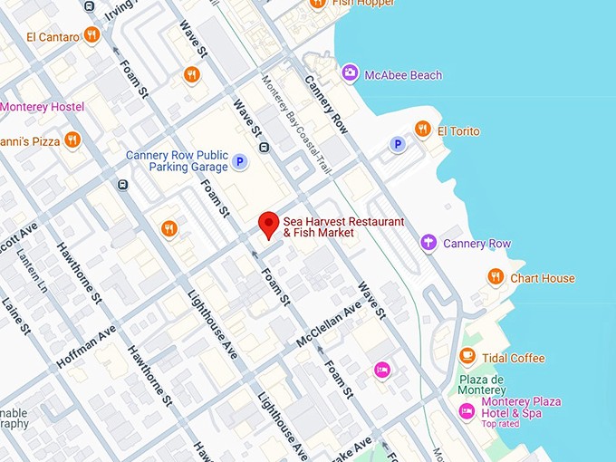 16. sea harvest restaurant & fish market map