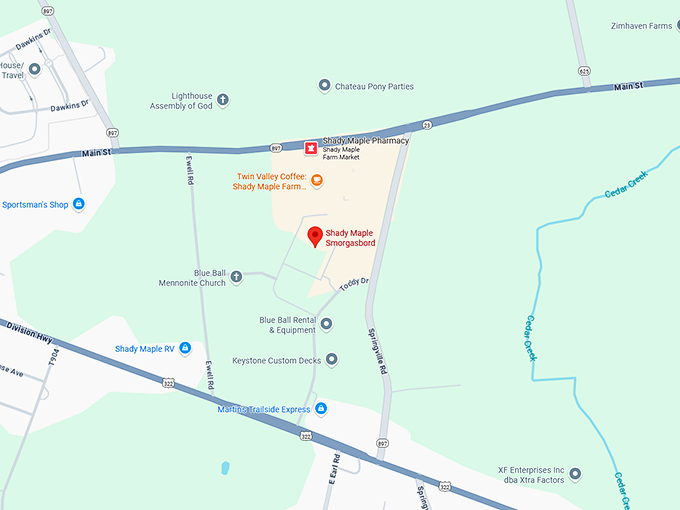 16. shady maple smorgasbord map