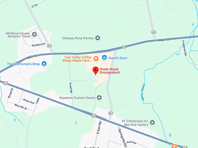 16. shady maple smorgasbord map