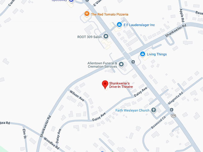 shankweiler's drive in theatre map