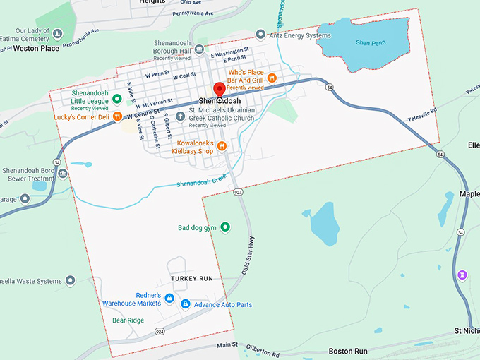 16. shenandoah pa map