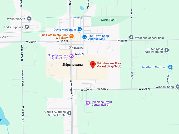 16. shipshewana flea market (may sept) map