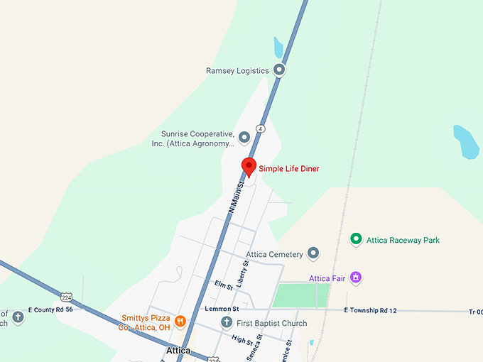 16. simple life diner map