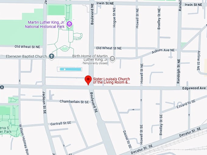 16. sister louisa's church of the living room & ping pong emporium map