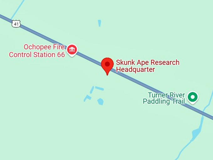 16. skunk ape research headquarter map