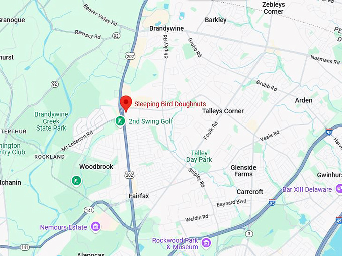 16. sleeping bird doughnuts map