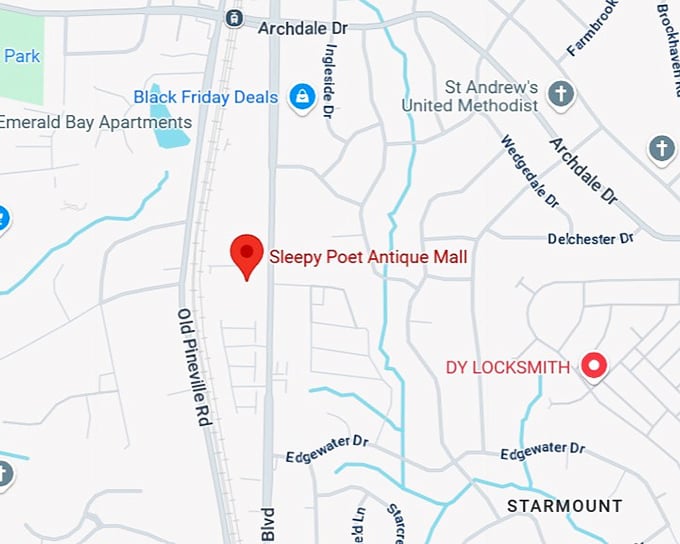 sleepy poet antique mall map