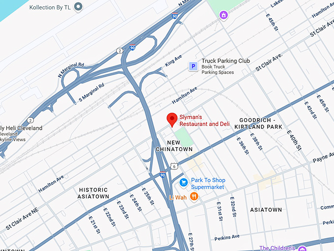 16. slyman's restaurant and deli map