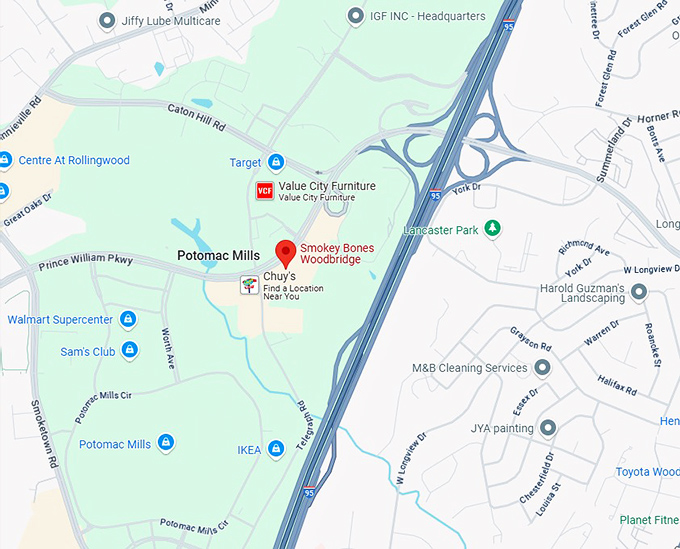 16. smokey bones woodbridge map