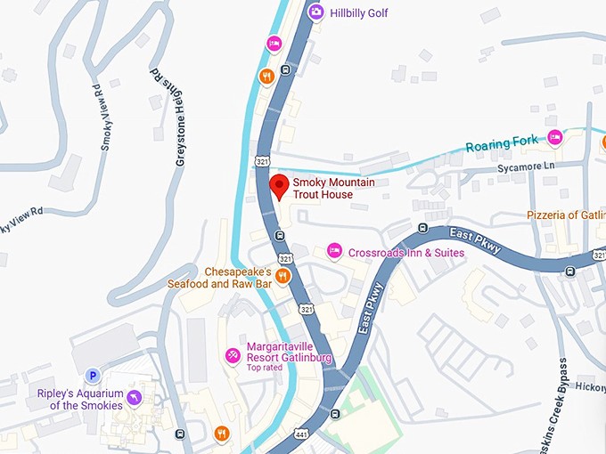 16. smoky mountain trout house map