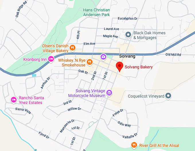 16. solvang bakery map